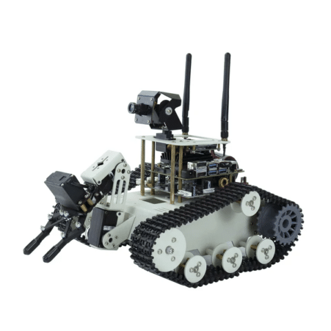 TRANSBOT SE - Robot cu șenile, braț robotic 3-DOF și cameră PTZ